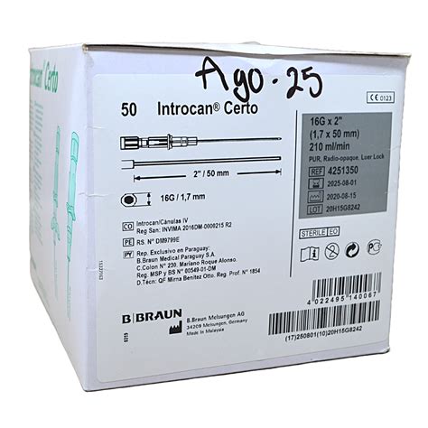 Bbraun Cateter Introcan Certo 16g C 50 Pzas Gris Imecom