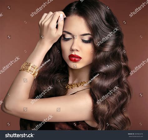 Girl Brunette Red Lips Images Stock Photos Vectors Shutterstock