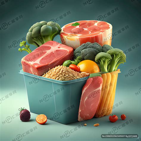 Ai创作图水果蔬菜鲜肉水产杂粮百货食品都有的图片 昵图网