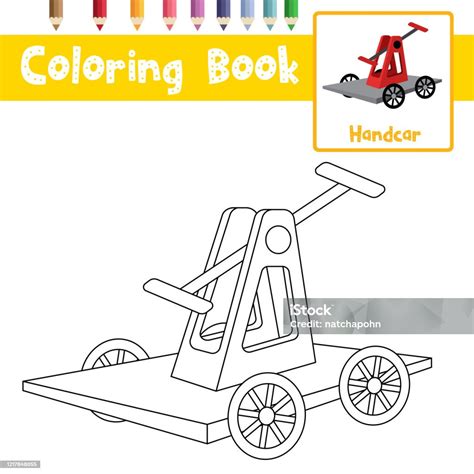 색칠 하기 페이지 핸드카 만화 캐릭터 원근 보기 벡터 일러스트 0명에 대한 스톡 벡터 아트 및 기타 이미지 0명 3차원