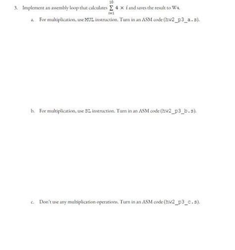 Solved 3 Implement An Assembly Loop That Calculates