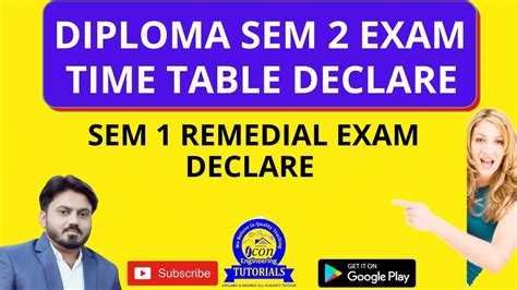 Diploma Sem 2 Exam Time Table Declare Sem 1 Remedial Exam Time Table