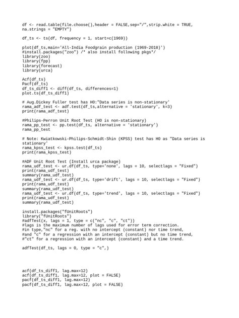 Arima N Sarima R Codes Pdf