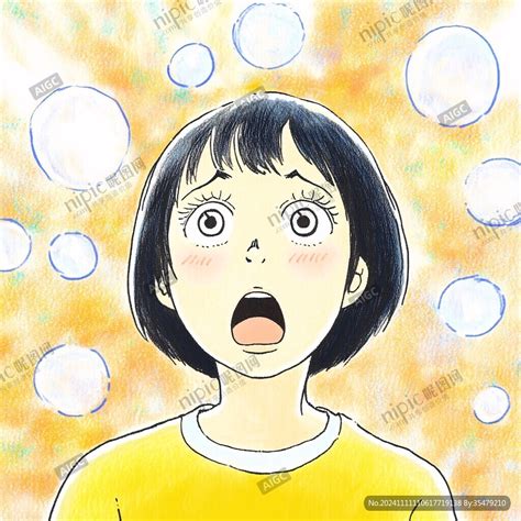 Ai创作图女孩插图插画漫画 漫画插画插图 震惊表情女孩 公众号漫画人像 令人不安的插图 日系漫画 投稿漫画 葵菜子 韩漫 人物情绪插画 动漫漫画 飘起的泡泡 漫画插画头像 插画插图漫画 漫画
