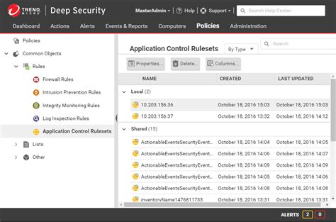 View Your Application Control Rulesets Deep Security