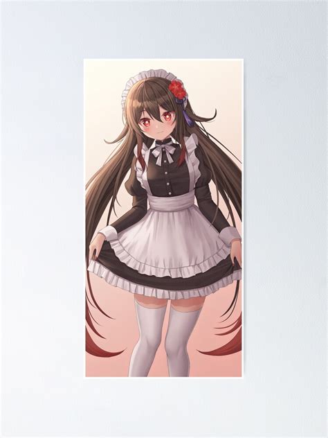 Hu Tao Waifu Genshin Impact Poster By Iuanime Redbubble