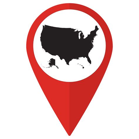 Red Pointer Or Pin Location With Usa Map Inside United States Of
