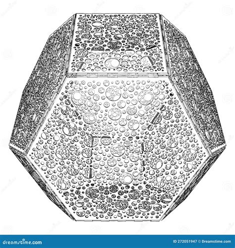 Perforated Polyhedron With Hexagon And Square Sides Solid Shape Vector Illustration Isolated On Perforated Polyhedron With Hexagon And Square Sides Solid Shape Vector Illustration Isolated On
