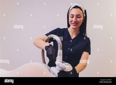 Parts Of Female Body In Special White Suit Having Anti Cellulite