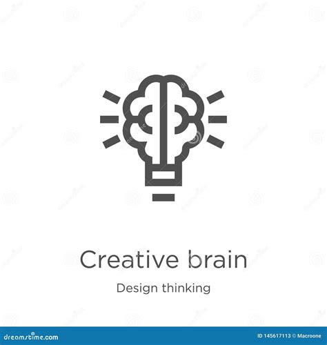 Creative Brain Icon Vector From Design Thinking Collection Thin Line Creative Brain Outline