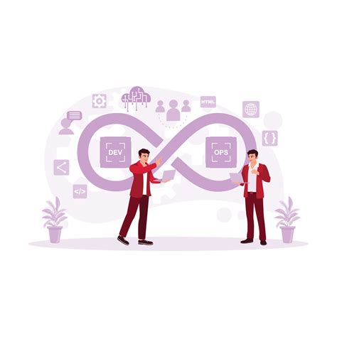 Dos Devops Software Desarrolladores Y Eso Operaciones Ingenieros Trabajo En Un ágil Metodología