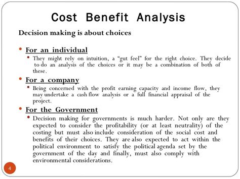 Cost Benefit Analysis