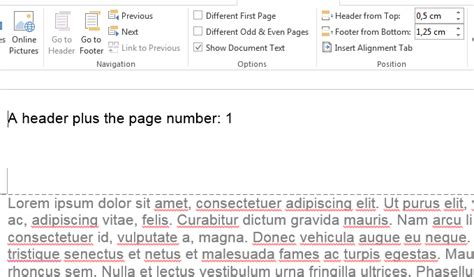 Spacing Specify Distance From Page Margin To Header With Geometry