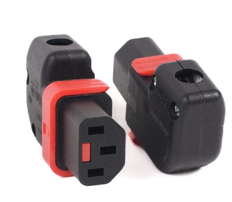 Iec Lock Rewireable Right Or Left Angled Iec320 C13 Connector Webber Electronics