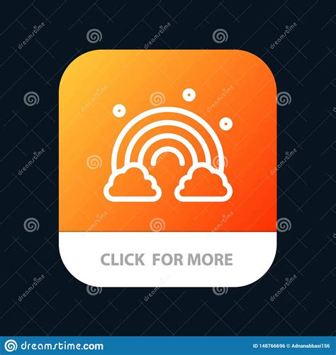 Nature Rainbow Spring Wave Mobile App Button Android And Ios Line Version Stock Vector