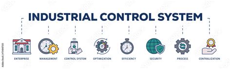 Industrial Control System Icons Process Structure Web Banner