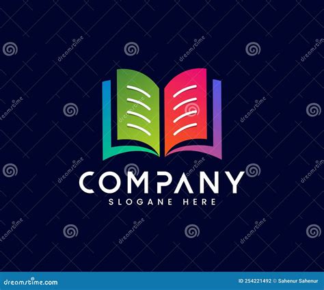 Colourful Open Book Logo Designs Education Logo Designs Concept Stock