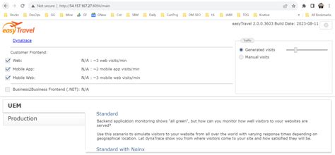 Dynatrace Sample Application For Demo And Lab Using Easytravel