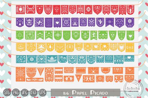 Papel Picado Mexican Fiesta Banner Gráfico Por Carrybeautysvg · Creative Fabrica