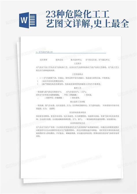 种危险化工工艺图文详解 史上最全Word模板下载 编号ljewgavm 熊猫办公