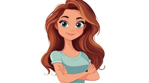 Ilustración De Una Chica Bonita De Dibujos Animados Vector Premium