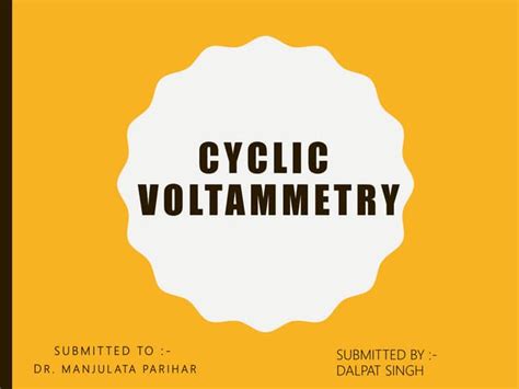 Electrochemical Technique 1 Cyclic Voltammery Pdf