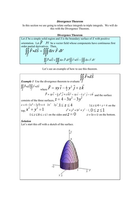 divergence theorem