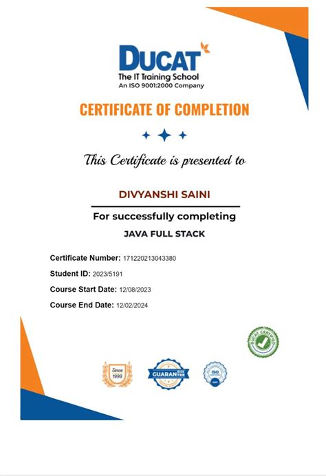Divyanshi Saini On Linkedin Javafullstack Certification Ducatacademy Java Spring