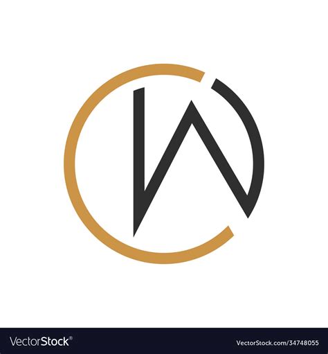 Initial Letter Cw Logo Or Wc Design Royalty Free Vector
