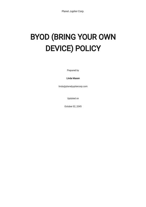 Bring Your Own Device Policy Template