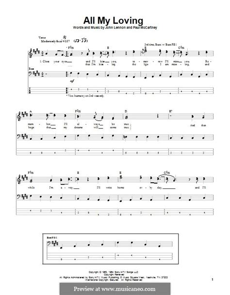 All My Loving The Beatles By J Lennon P Mccartney On Musicaneo