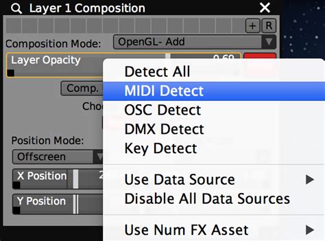 midi and osc and dmx setup by detect — vdmx mac vj software