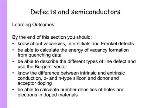Ppt Defects And Semiconductors Powerpoint Presentation Free Download