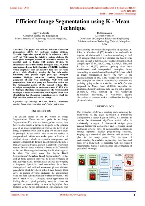 Pdf Ijert Efficient Image Segmentation Using K Mean Technique