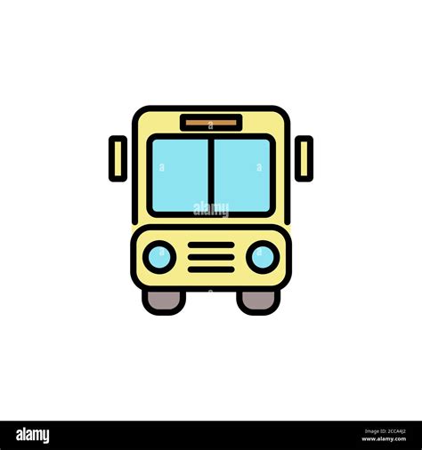 Bus Color Icon Thin Line Linear Outline Simple Sign Logo Bus Sign Transport Image Public