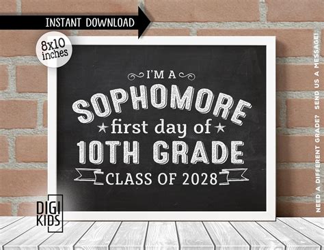 1st Day Of 10th Grade Sign 2025 First Day Of Sophomore Year Class