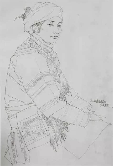 中國美院教授白描人物寫生｜徐默 每日頭條