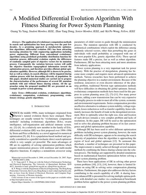 Pdf A Modified Differential Evolution Algorithm With Fitness Sharing