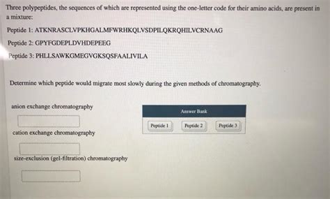 Solved Three Polypeptides The Sequences Of Which Are