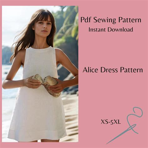 Linen Dress Sewing Pattern Easy Beginner Friendly Design Sizes Xs 5xl
