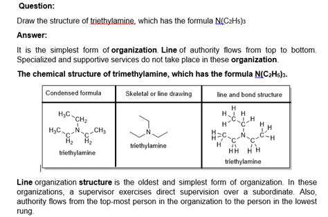 Solved Draw The Structure Of Triethylamine Which Has The Formula Nc