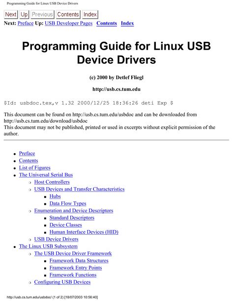 Programming Guide For Linux Usb Device Drivers PDF