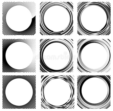 Set Of Random Circle Elements Concentric Circles Concentric Ri Stock Vector Illustration Of