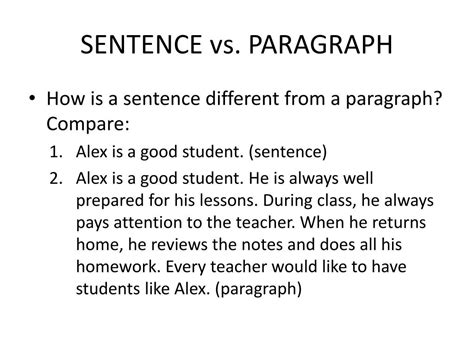 Ppt Understanding The Difference Between Sentences And Paragraphs