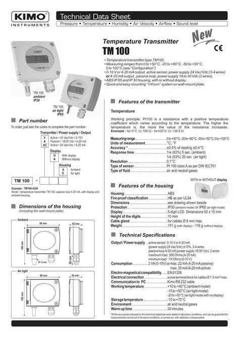 PDF Technical Data Sheet Thermometer Technical Data Sheet WITH Or WITHOUT Display