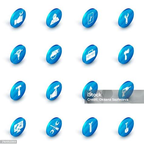 세트 빌더 모바일 서비스 조정 가능한 렌치 건설 착암기 망치 전기 원형 톱 나무 도끼 및 도구 상자 아이콘 벡터 0명에 대한 스톡 벡터 아트 및 기타 이미지 Istock