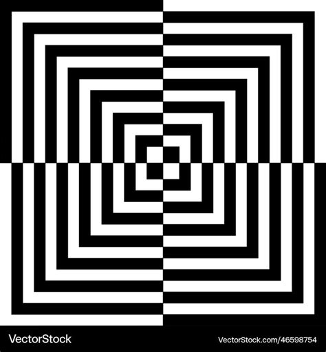 Optical Illusion With Black And White Squares Vector Image On