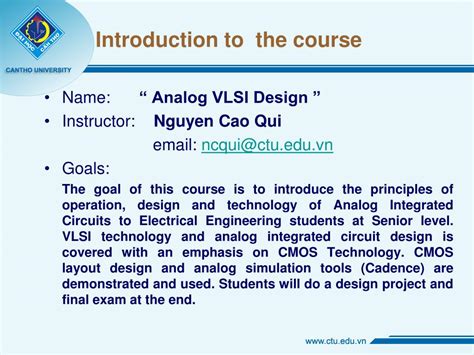 PPT Analog VLSI Design PowerPoint Presentation Free Download ID