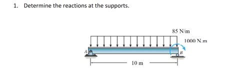 Solved 1 Determine The Reactions At The Supports