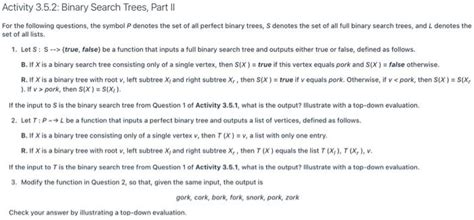 Solved Activity 352 Binary Search Trees Part Ii For The
